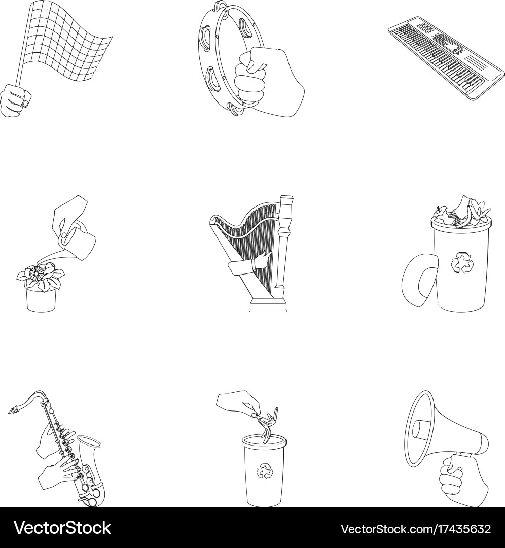 Musical instrument garbage and ecology electric Vector Image