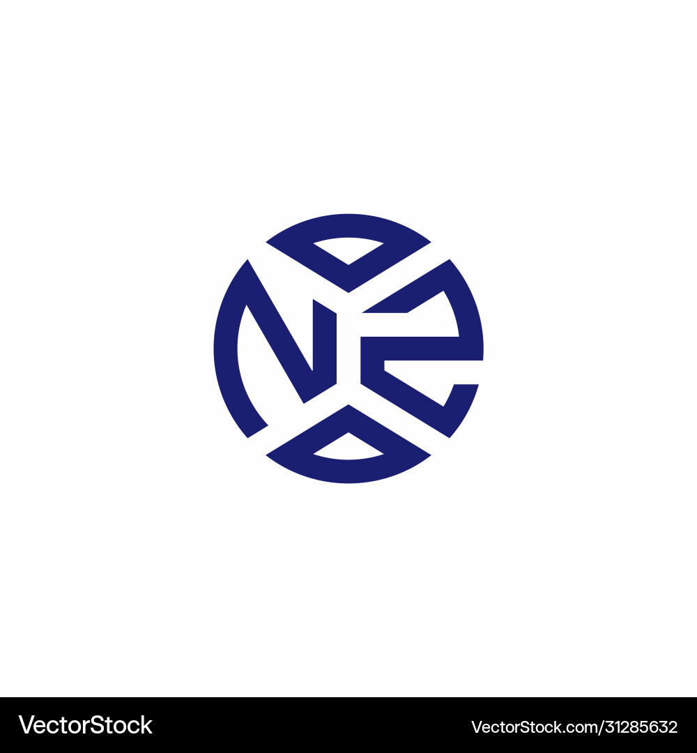 Nz monogram logo with abstract shapes in modern Vector Image