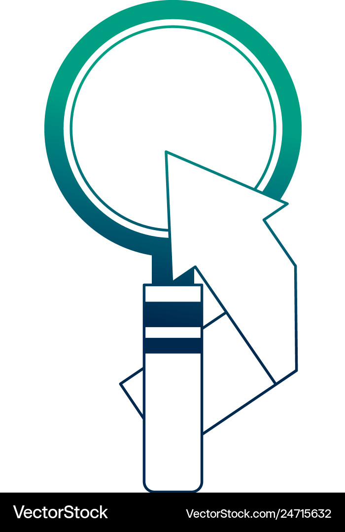 Search magnifying glass with arrow up icon Vector Image