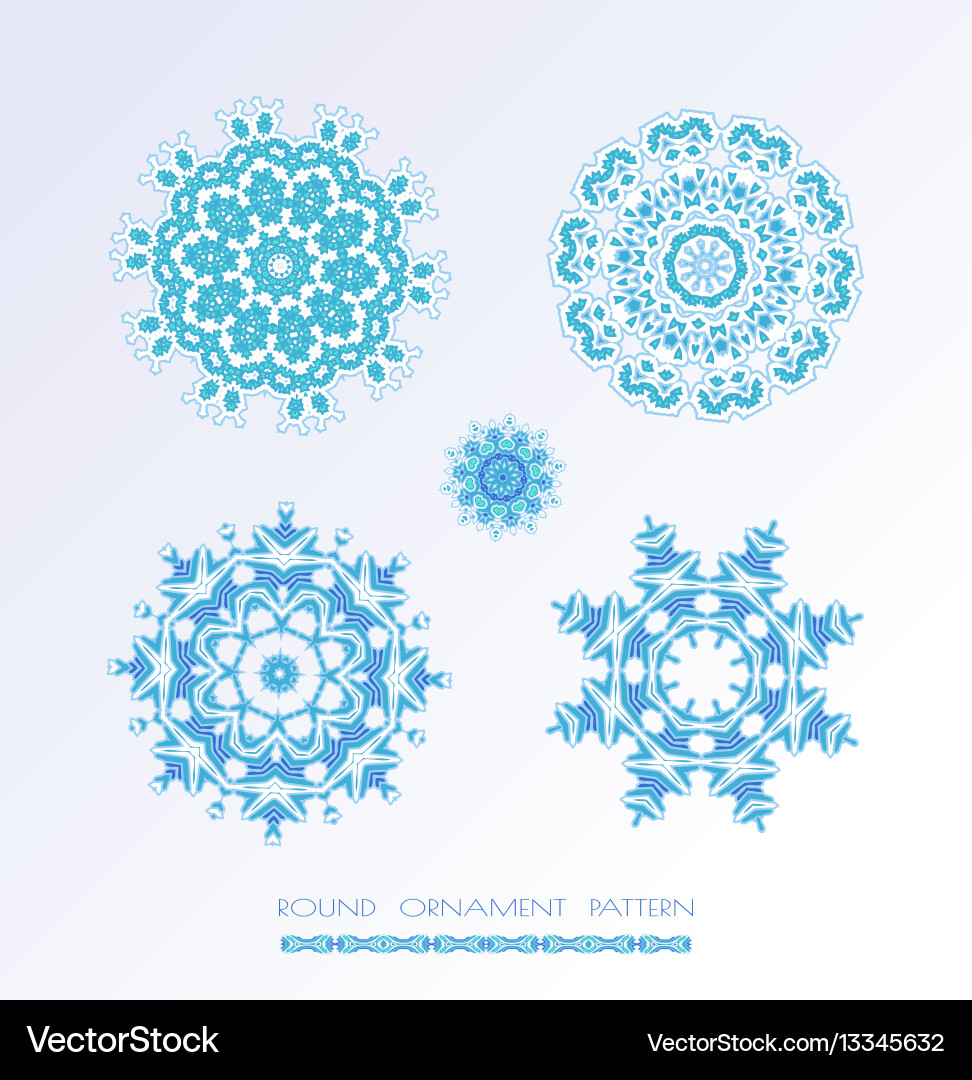 Set of blue snowflakes Royalty Free Vector Image