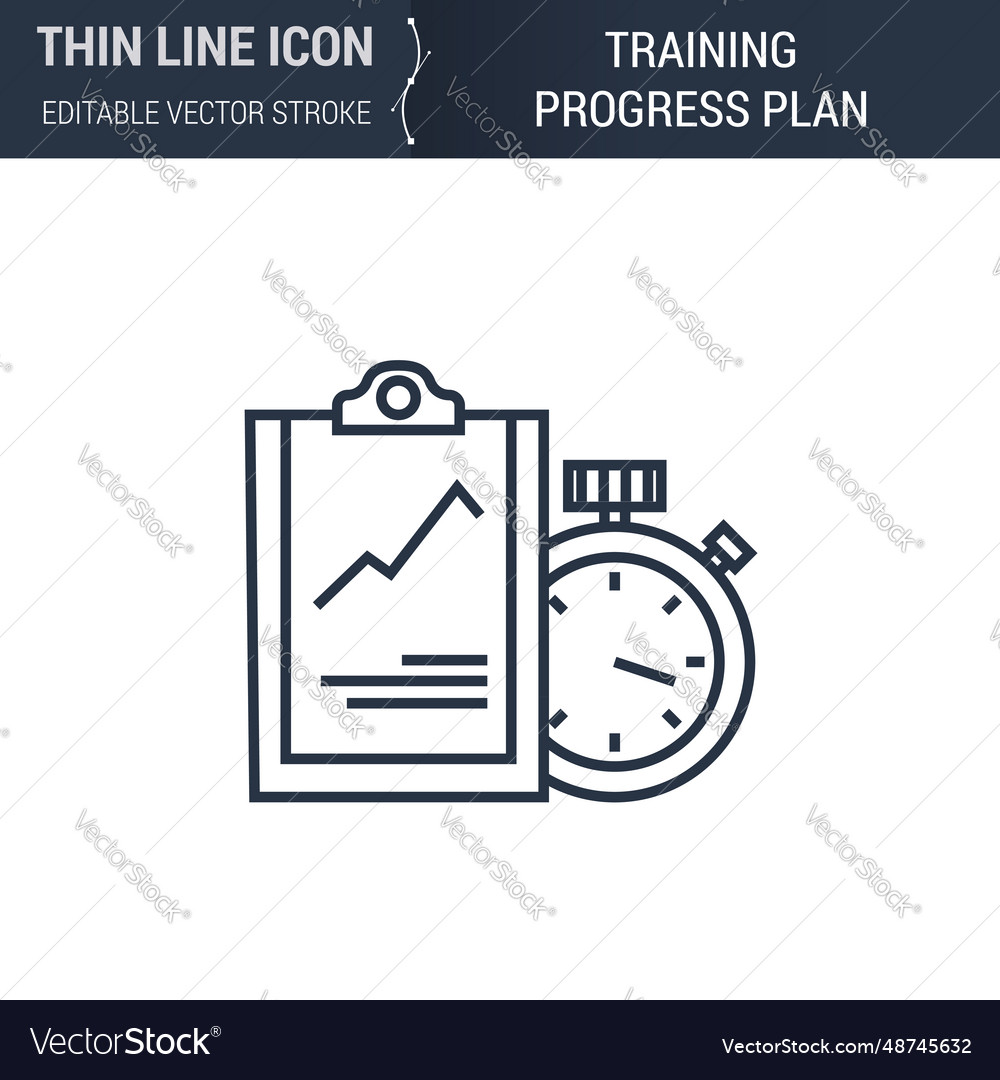 Training progress plan icon Royalty Free Vector Image