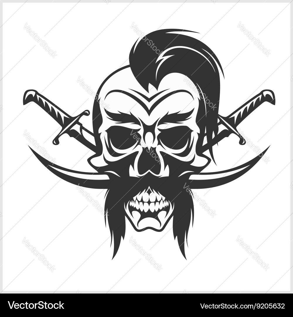 Ukrainian emblem - cossack skull and crosses Vector Image