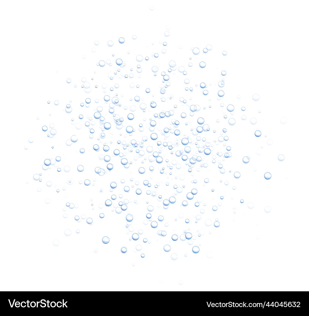 Underwater fizzing bubbles soda or champagne Vector Image