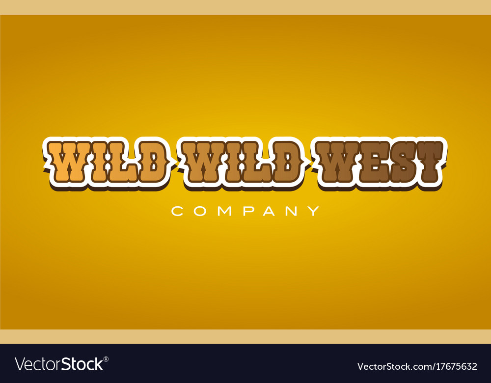 Wild west western style word text logo Royalty Free Vector