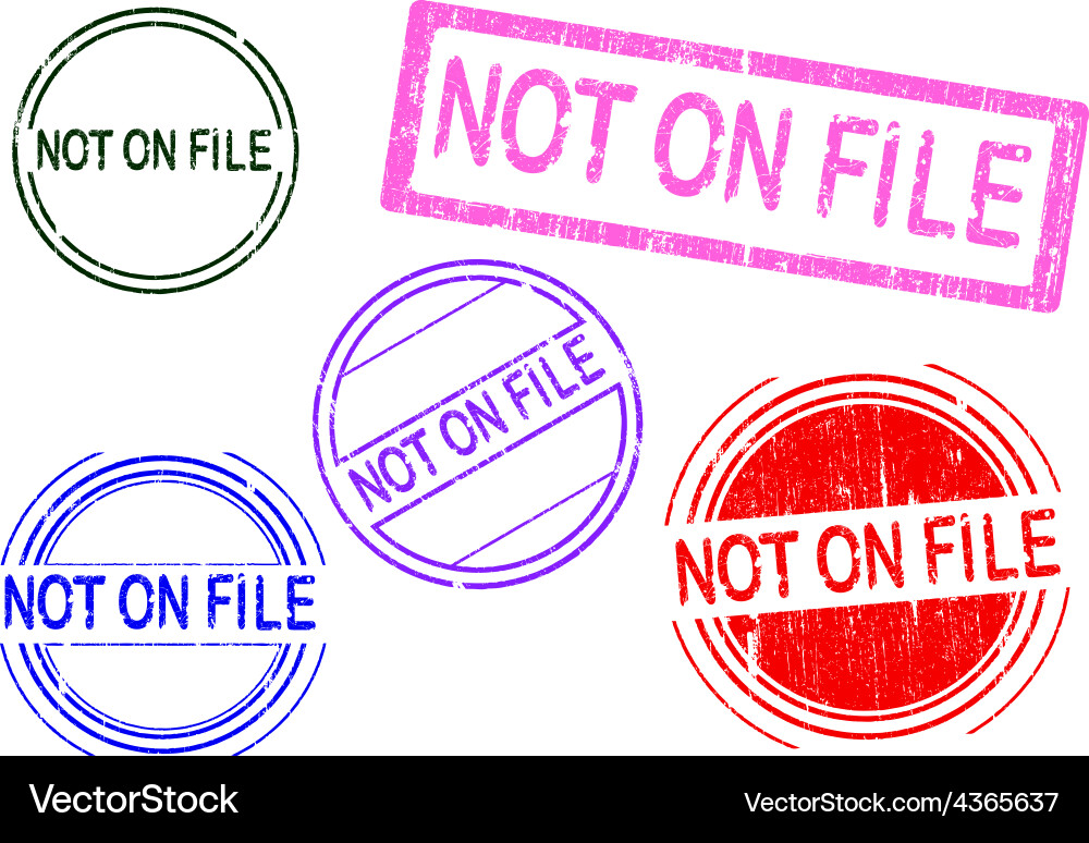 5 grunge stamps not on file Royalty Free Vector Image