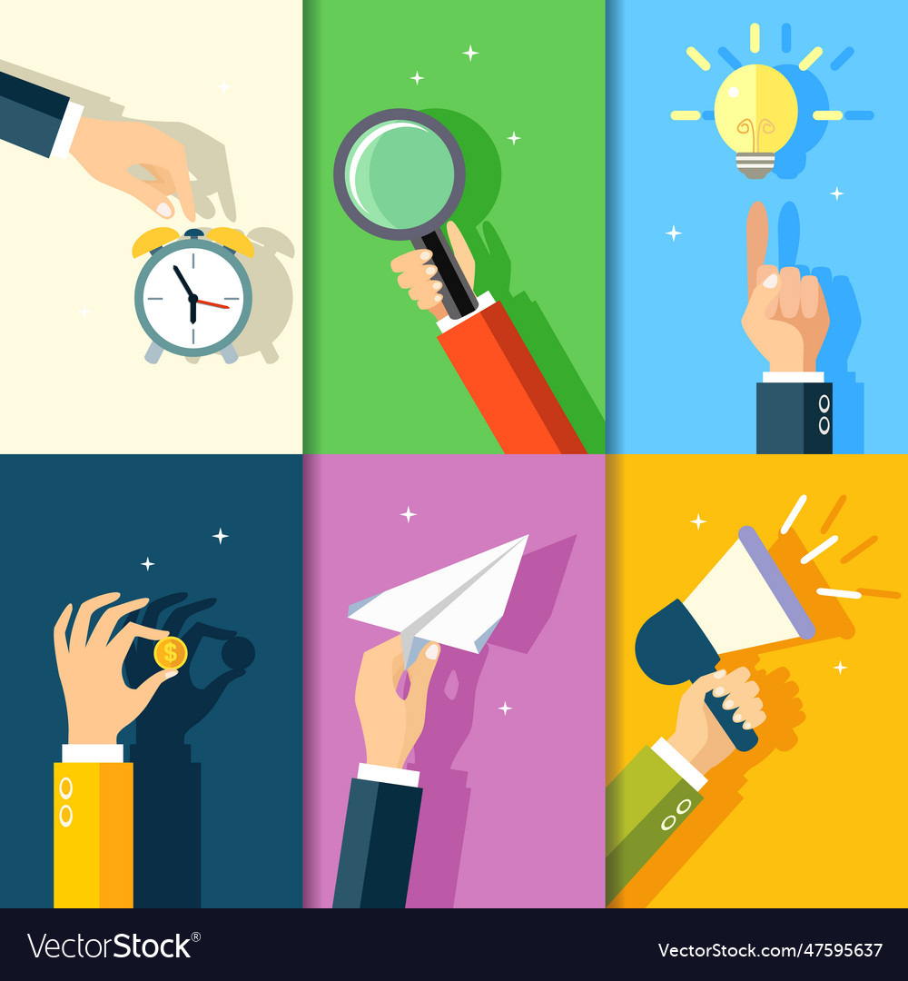Business hands icons Royalty Free Vector Image