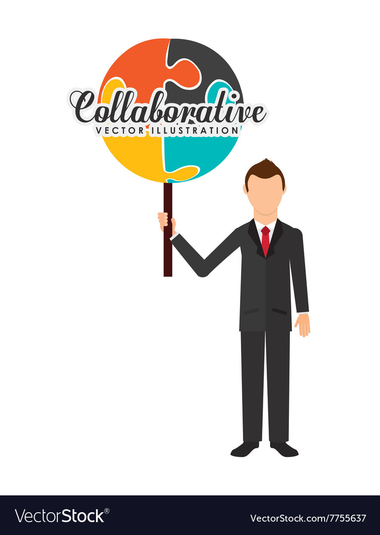 Collaborative concept design Royalty Free Vector Image