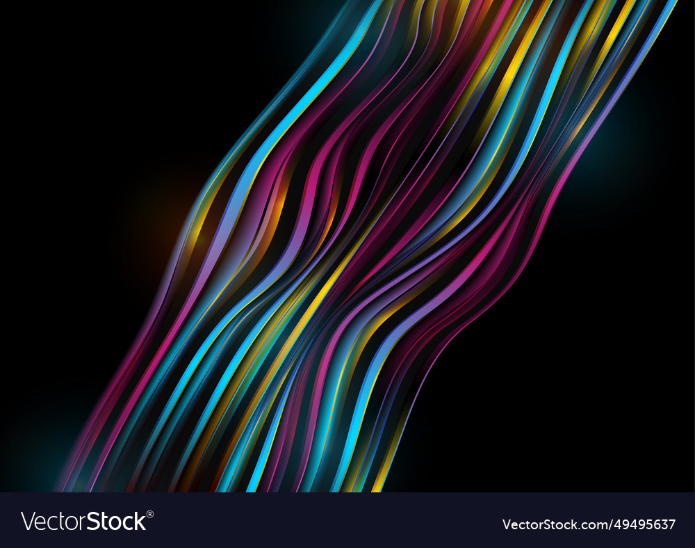 Colorful holographic abstract smooth liquid waves Vector Image