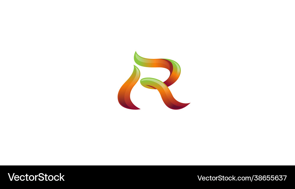 Creative colorful r letter gradient alphabet logo Vector Image