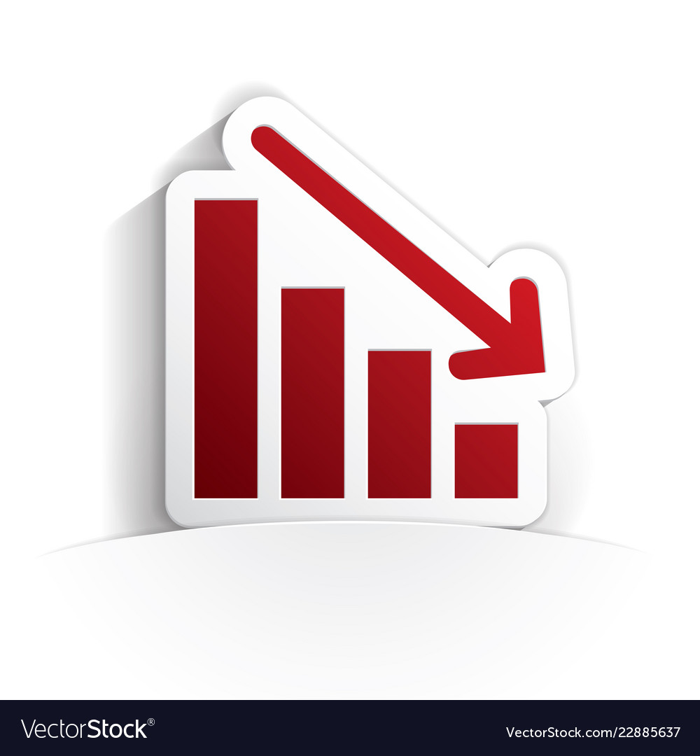 Down graph icon paper Royalty Free Vector Image Down graph icon paper Royalty Free Vector Image