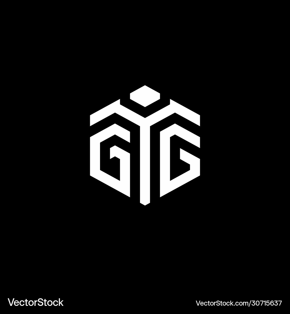 Gg monogram logo with abstract hexagon style Vector Image