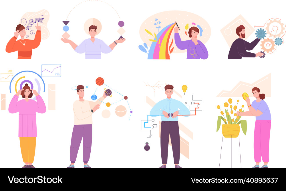 Mbti person psychology type creative people Vector Image