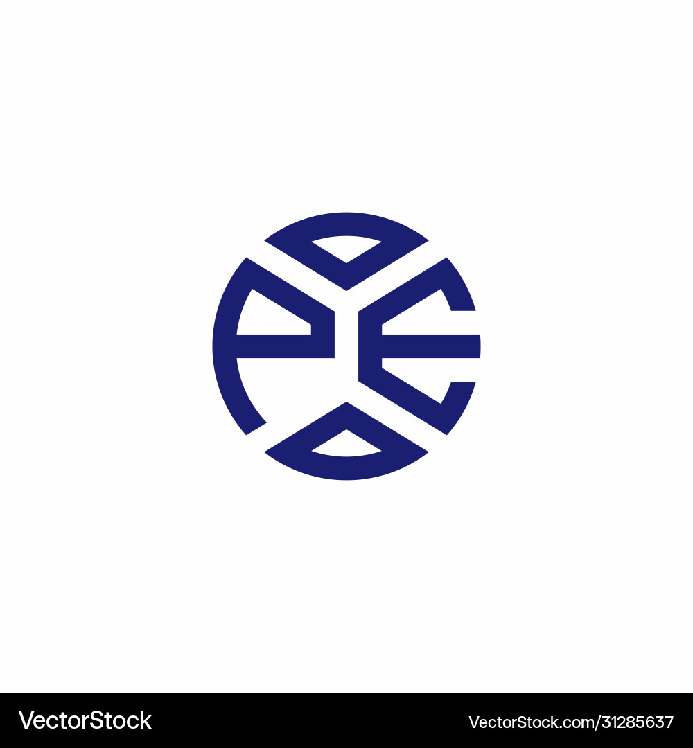 Pe monogram logo with abstract shapes in modern Vector Image