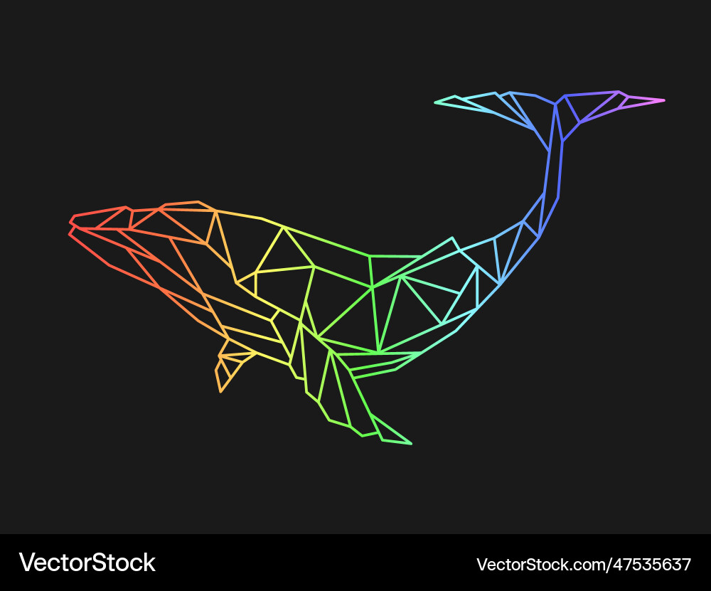 Polygon whale low poly animal geometric logo icon Vector Image