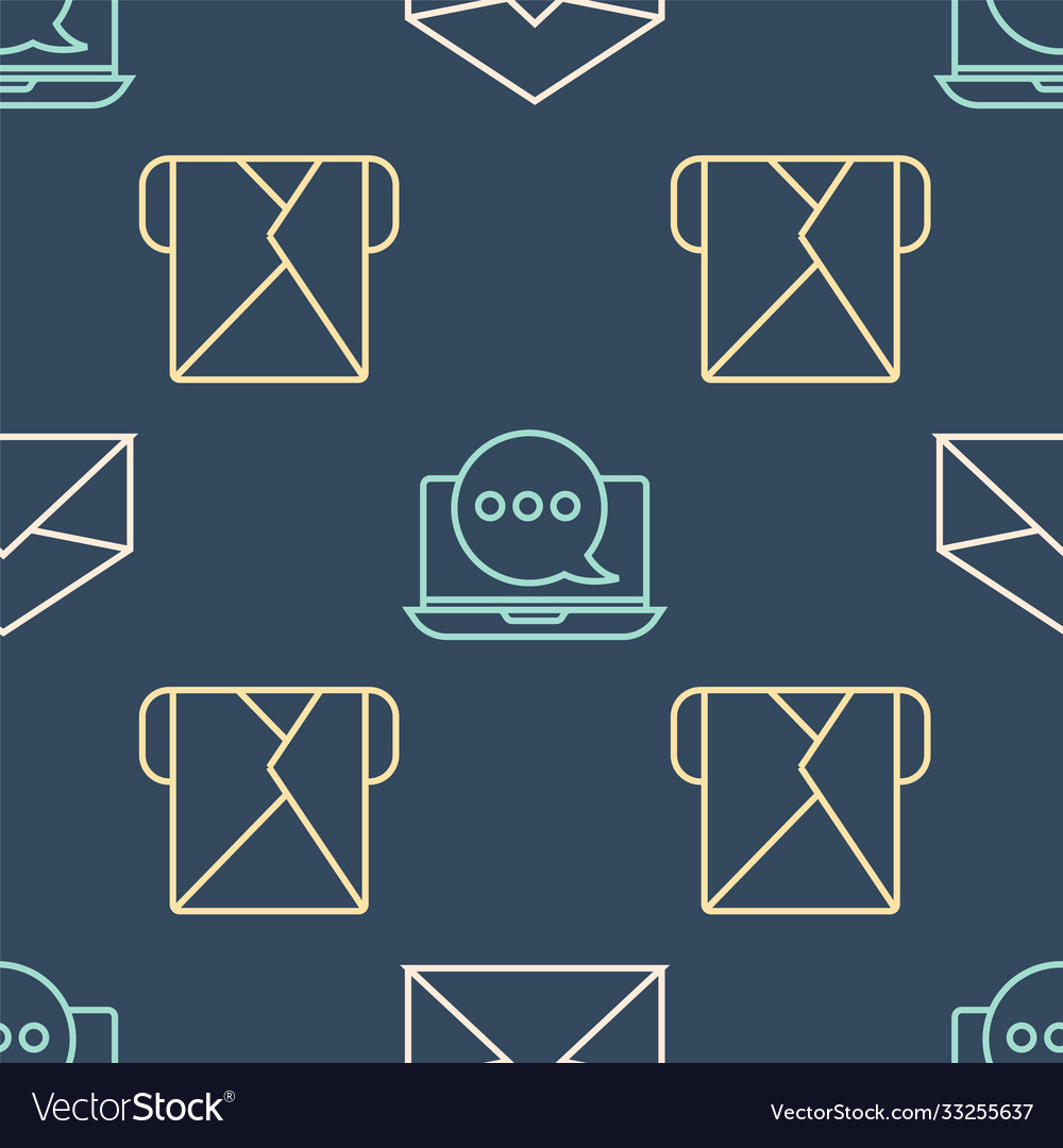 Set line envelope envelope and chat messages Vector Image Set line envelope envelope and chat messages Vector Image