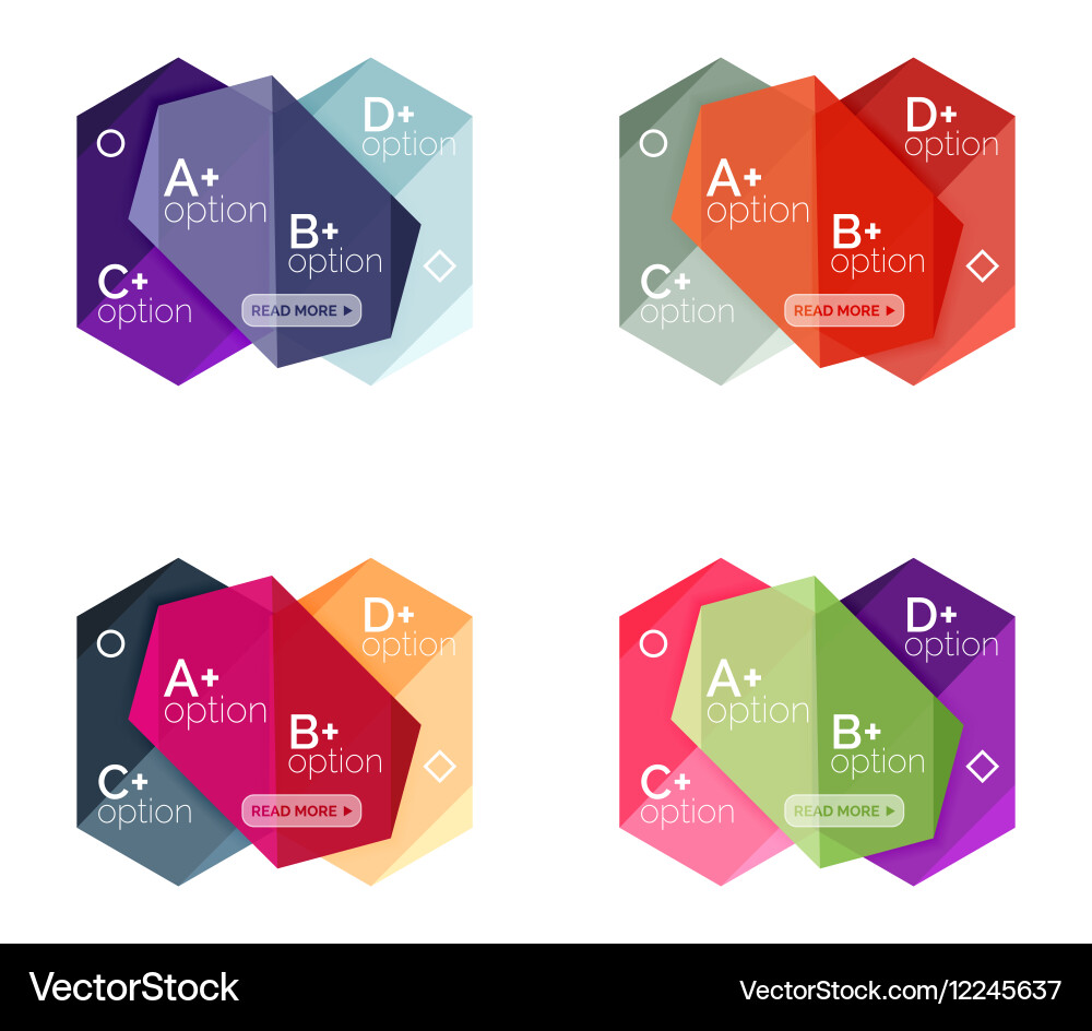 Set of abstract infographics content boxes Vector Image