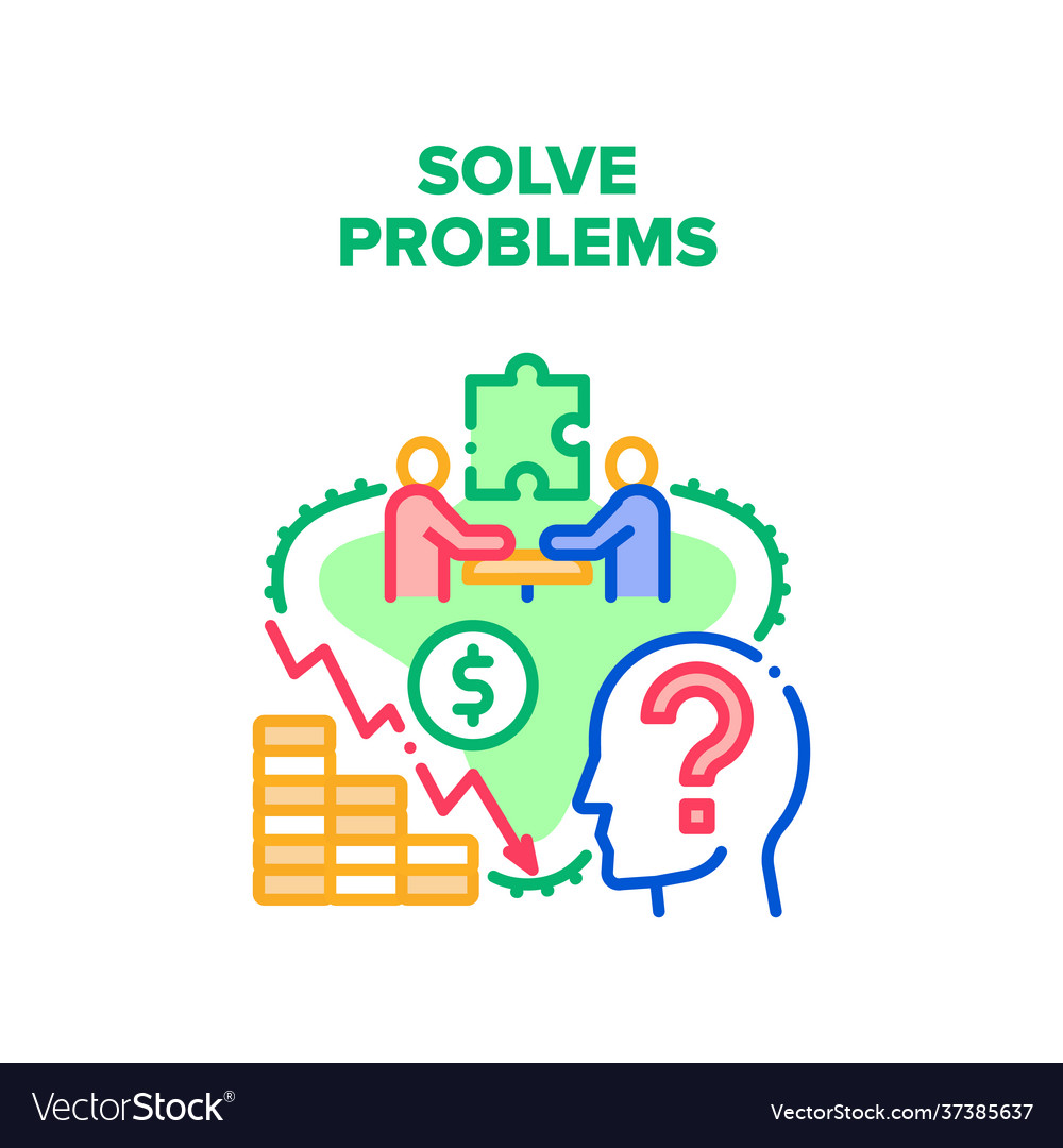 Solve problems concept color Royalty Free Vector Image Solve problems concept color Royalty Free Vector Image