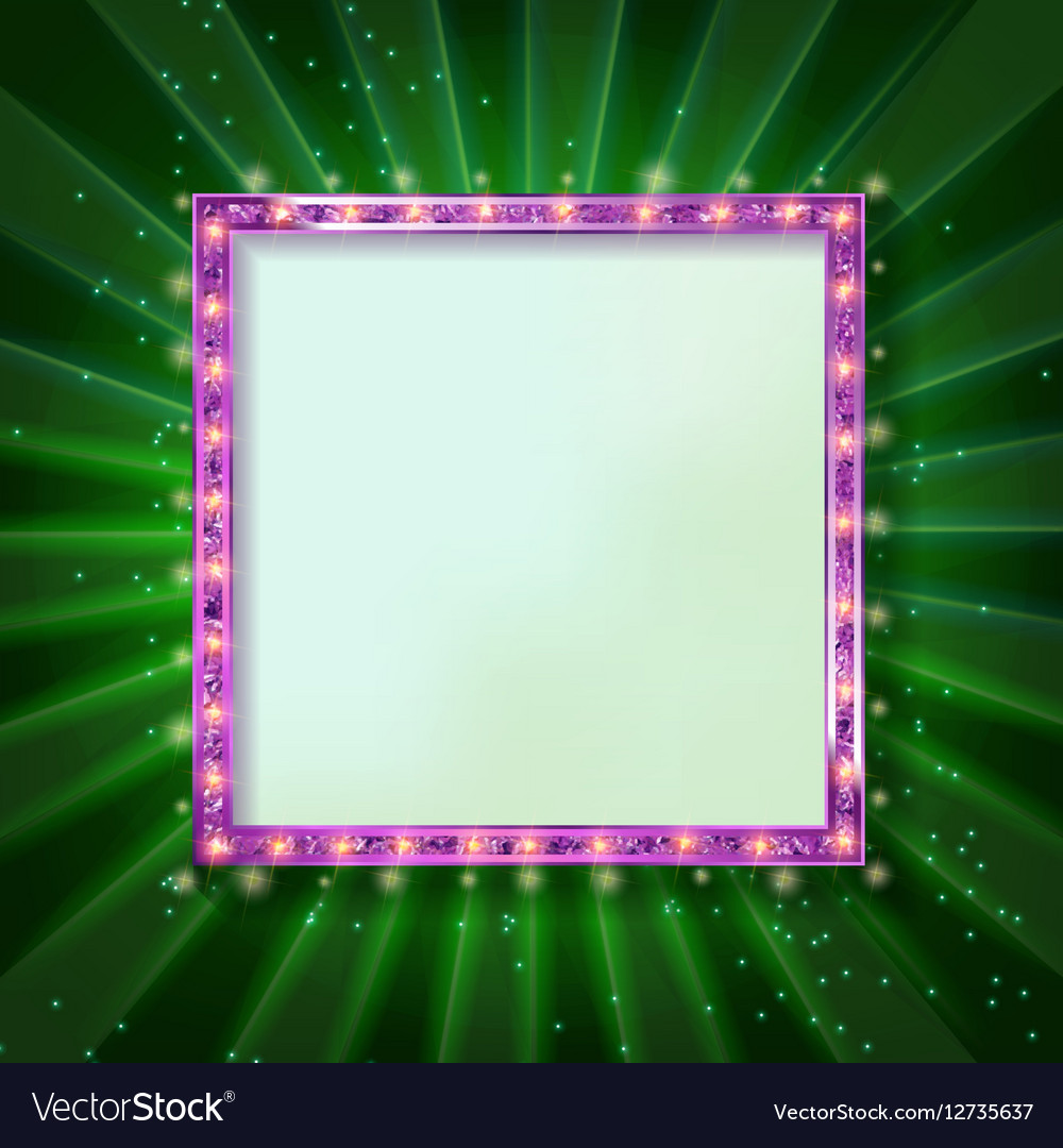 Square glowing frame Royalty Free Vector Image