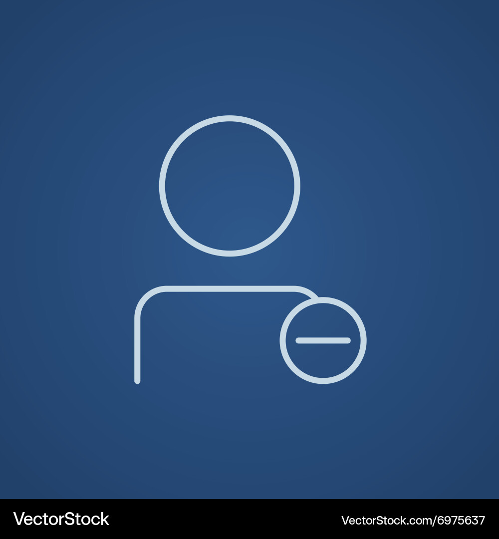 User profile with minus sign line icon Royalty Free Vector