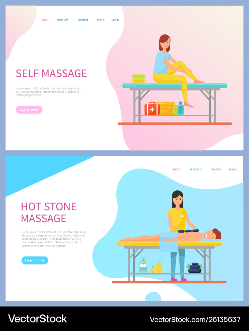 Woman making massage treatment procedures Vector Image