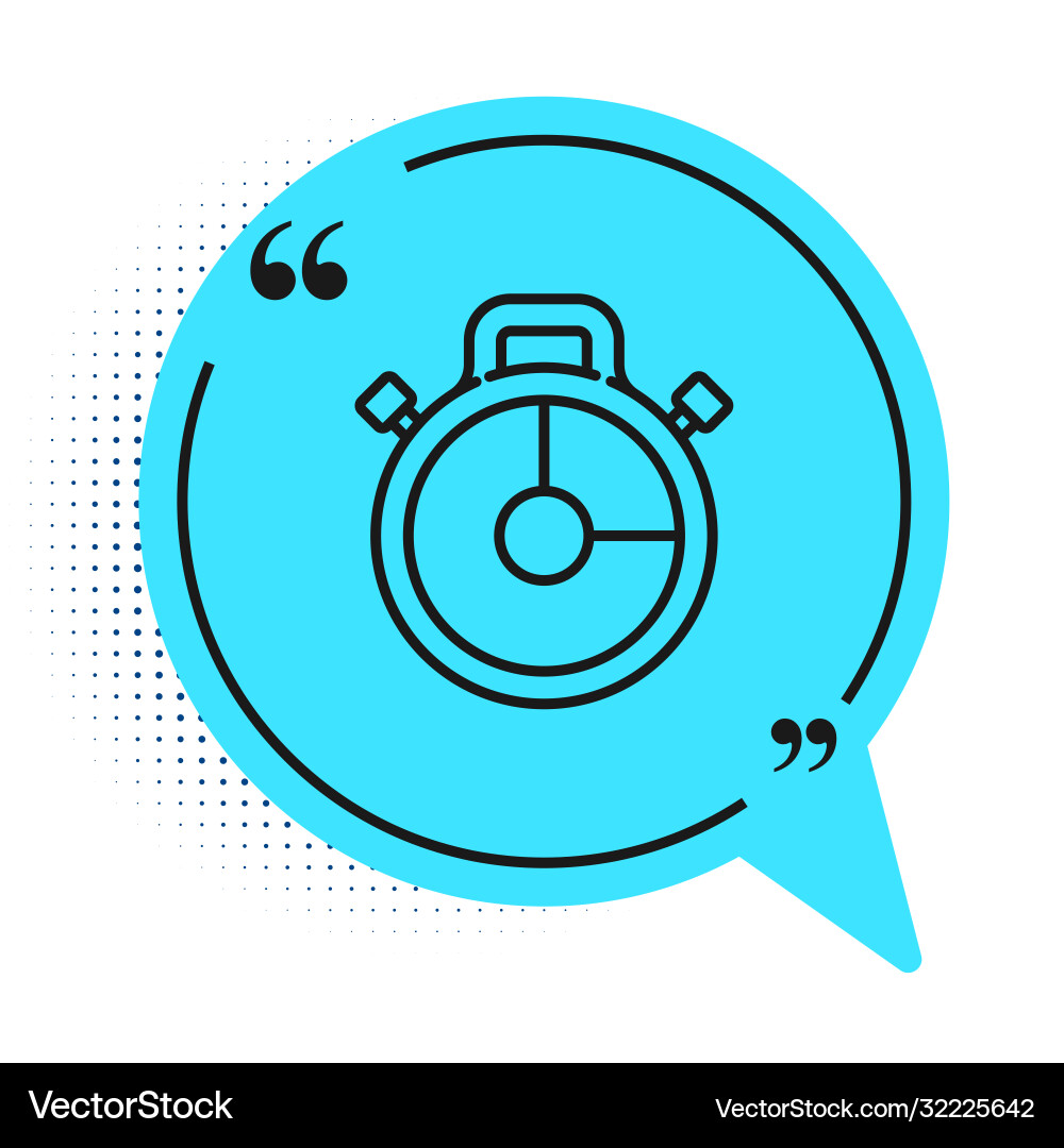 Black line stopwatch icon isolated on white Vector Image