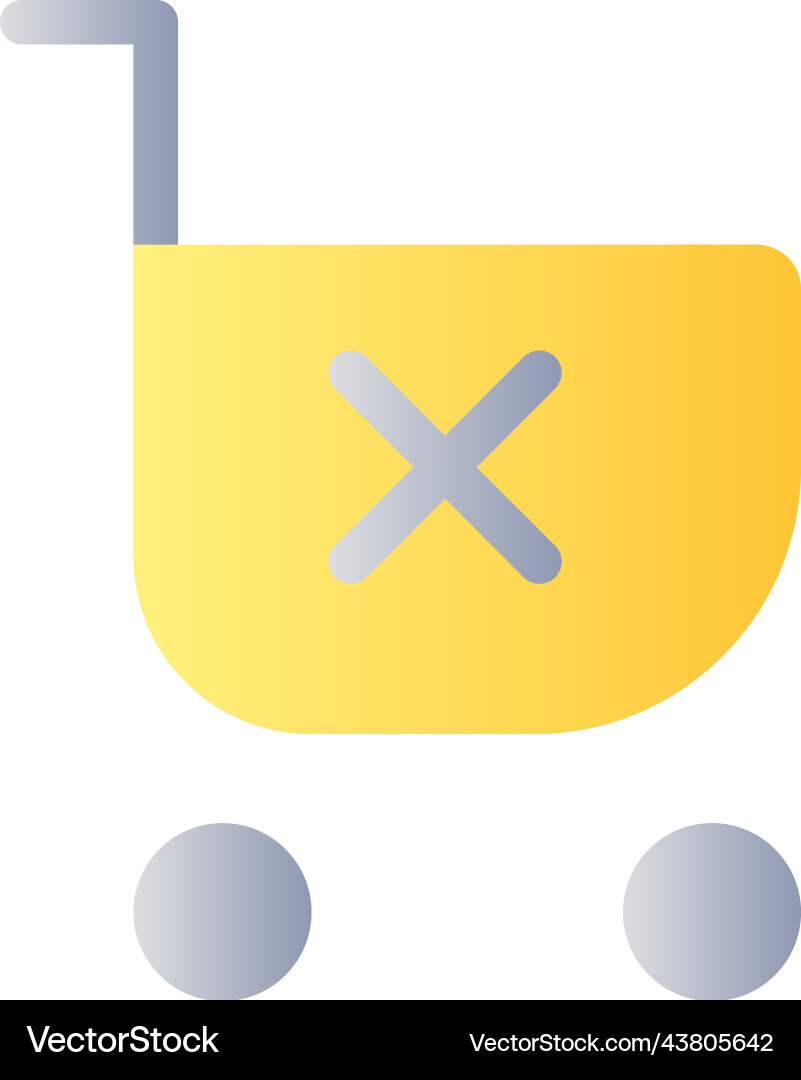 Clear shopping cart flat gradient color ui icon Vector Image