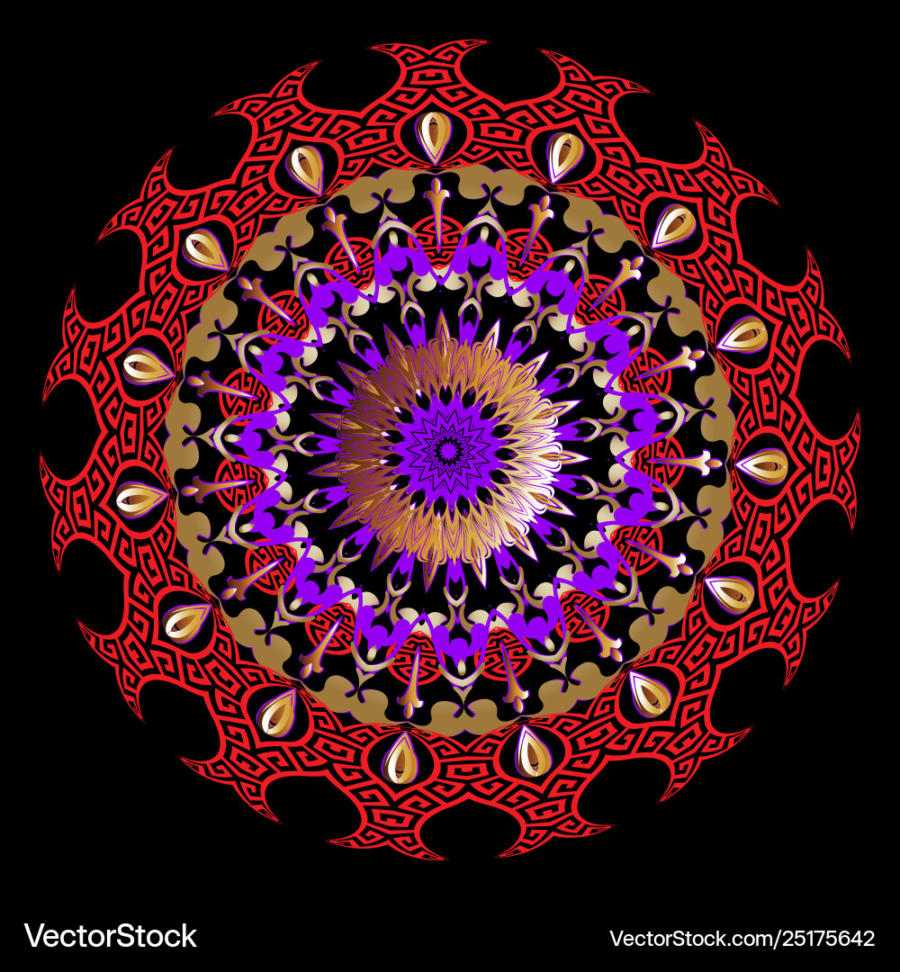 Colorful ornamental greek mandala pattern Vector Image