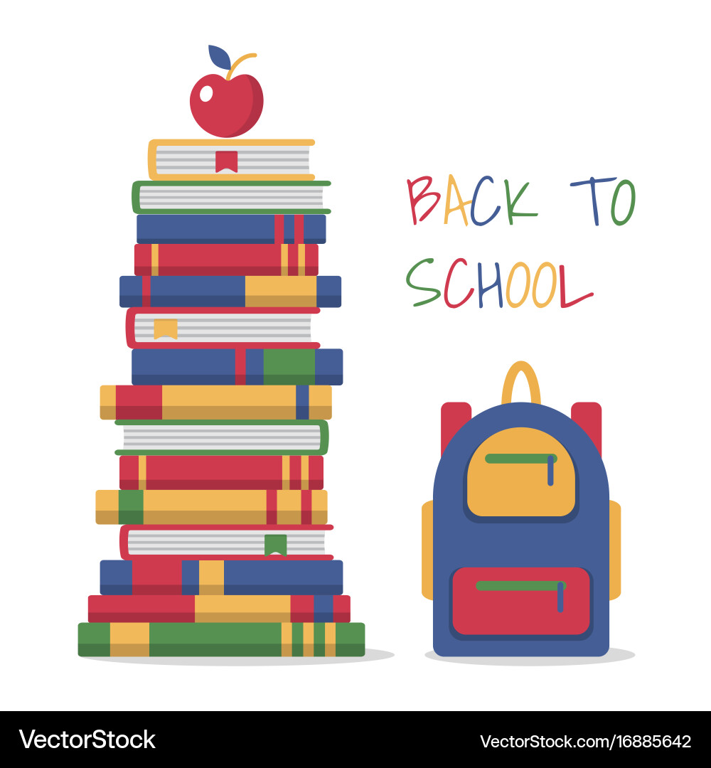 Education template design with books pile Vector Image