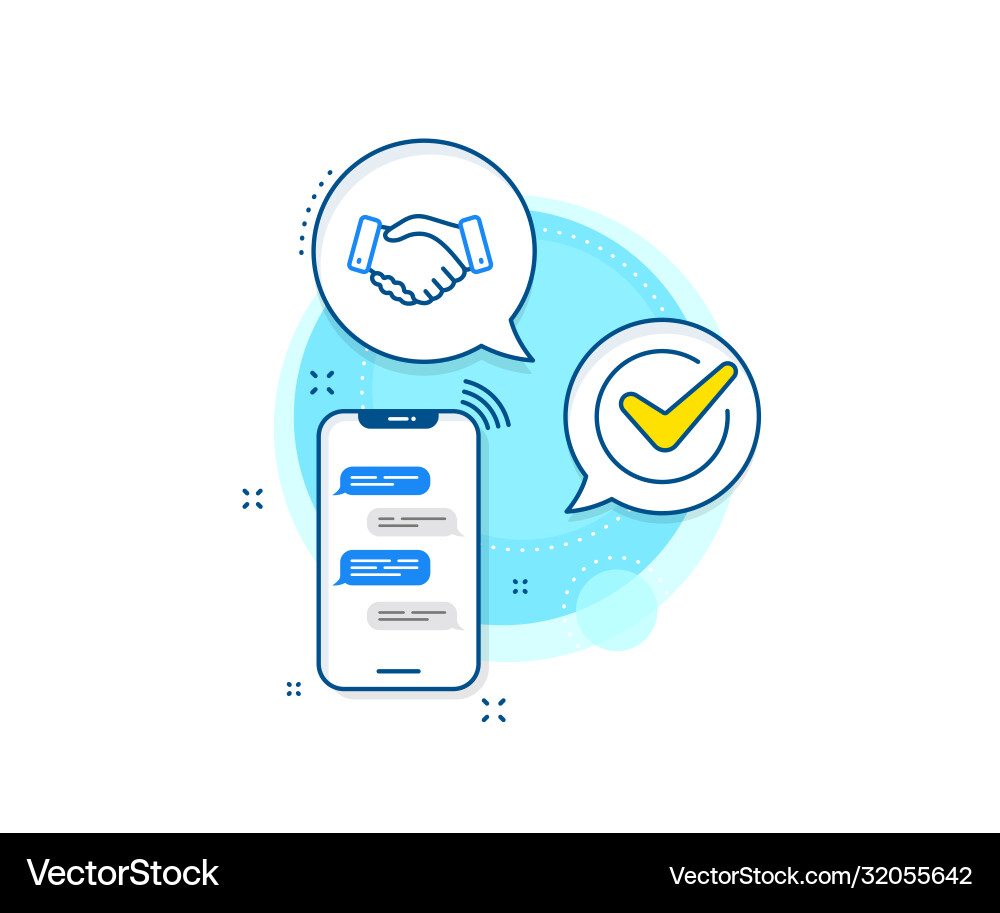Employees handshake line icon hand gesture sign Vector Image