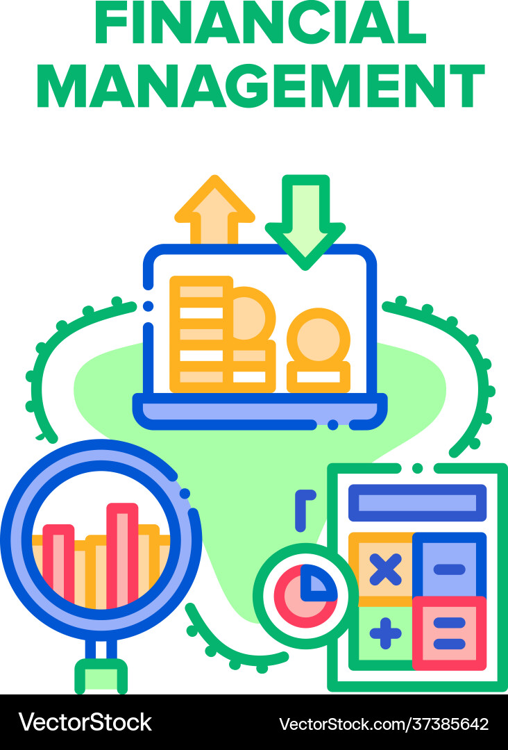 Financial management strategy concept color Vector Image