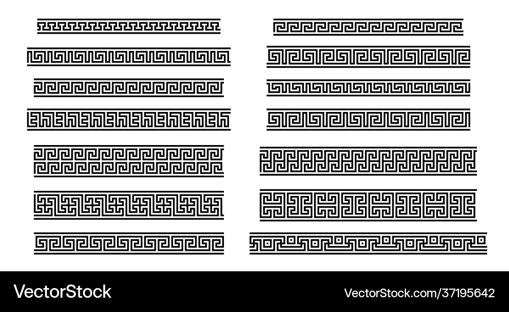 Greek key seamless borders traditional meander Vector Image