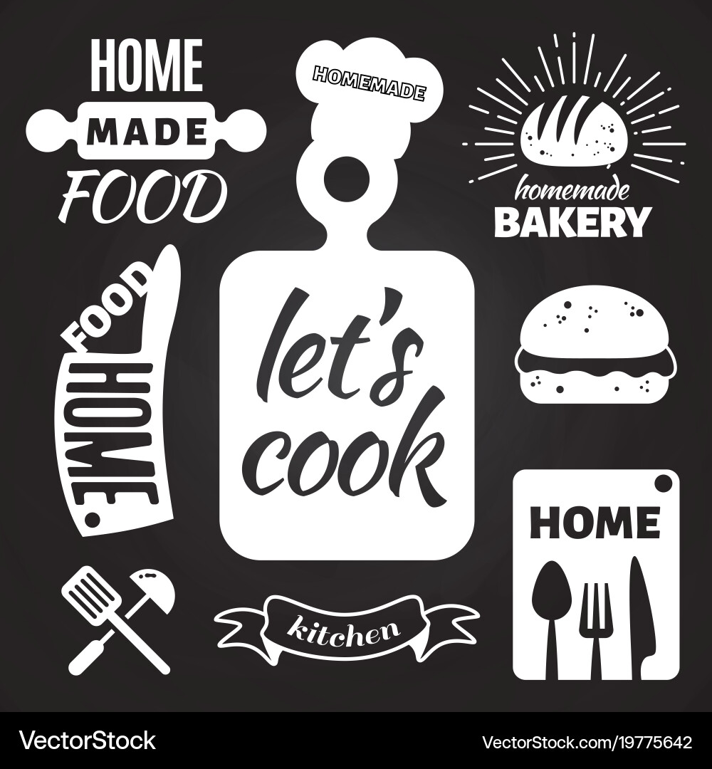 Home made bakery and cooking badges Royalty Free Vector