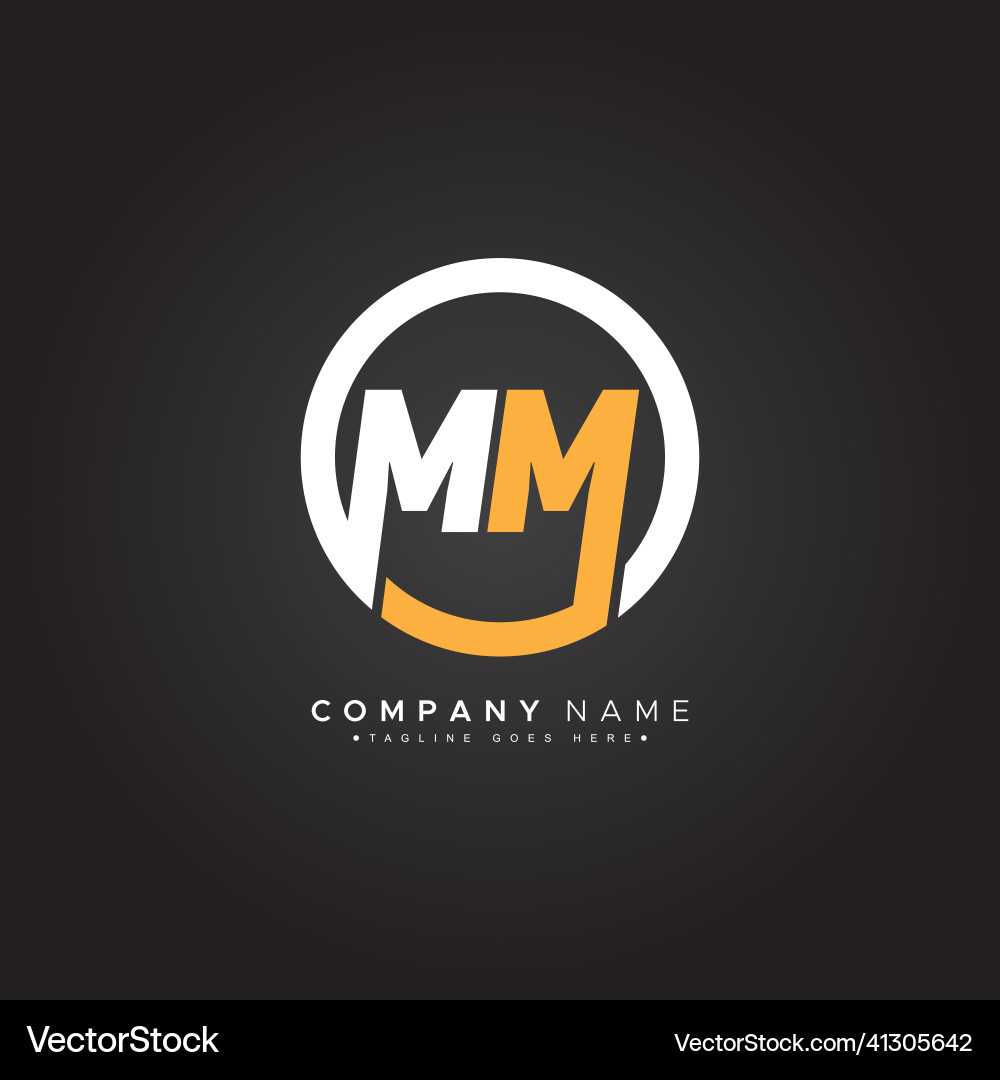 Initial letter mm logo - minimal business logo Vector Image