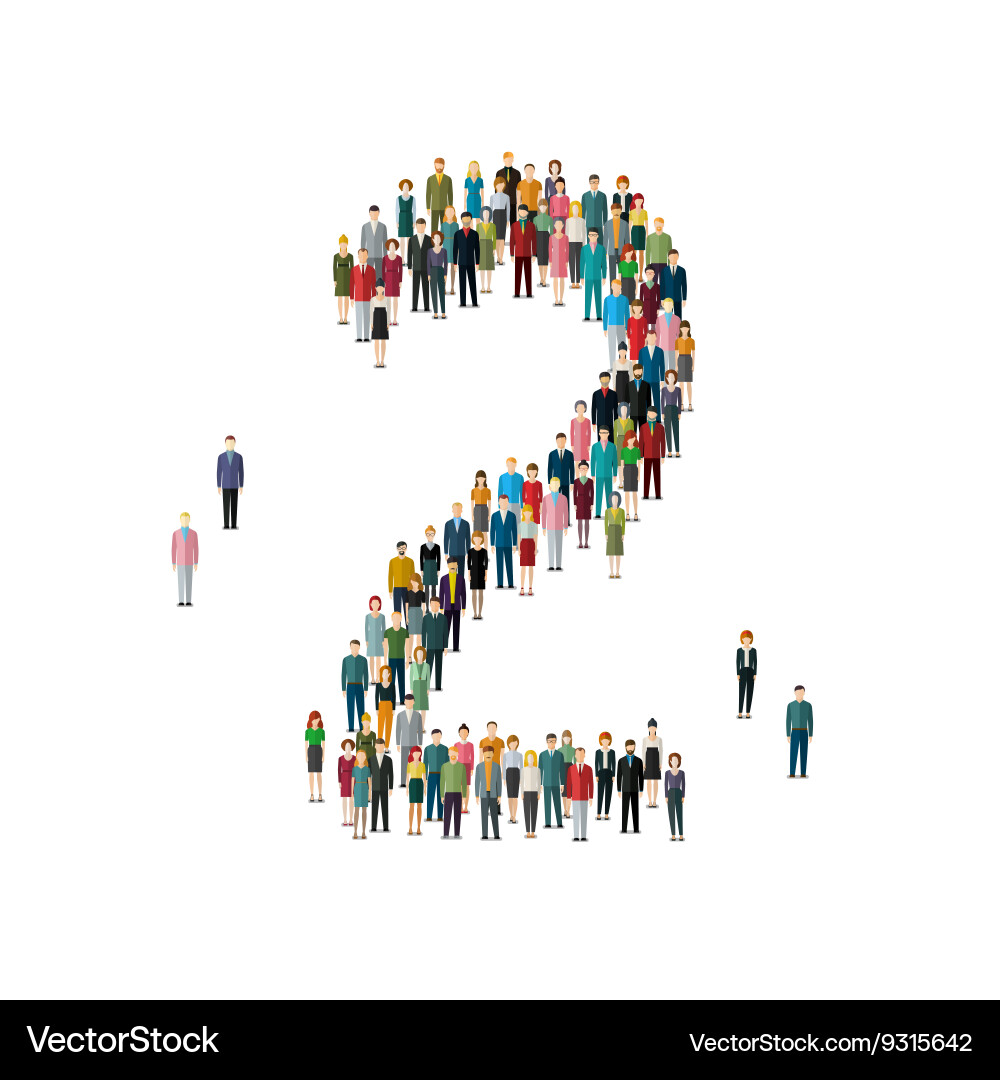 Numbers made of people Royalty Free Vector Image