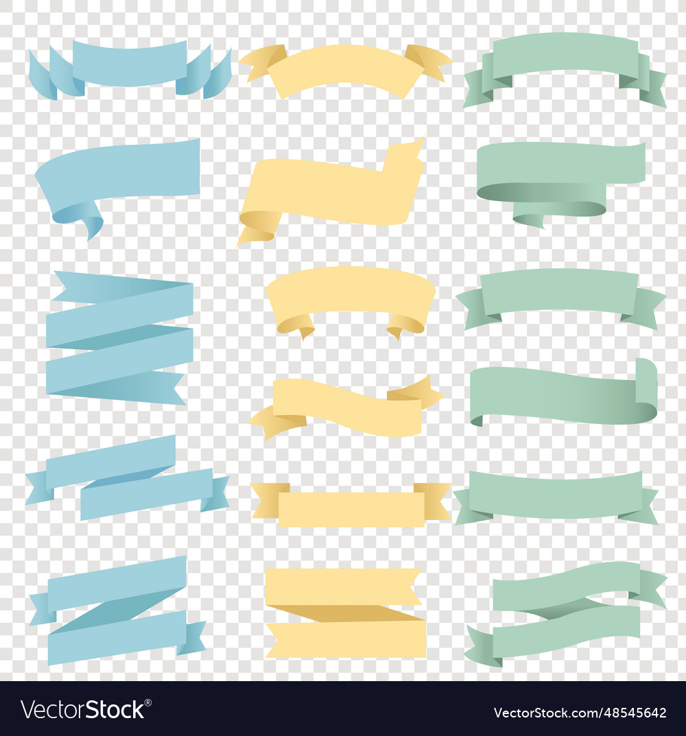 Pastel ribbons with transparent background Vector Image