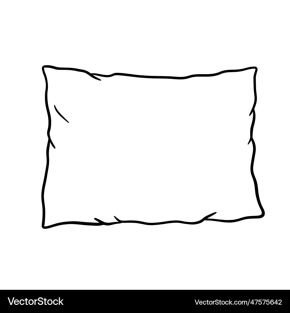 Pillow outline icon doodle sketch isolated Vector Image