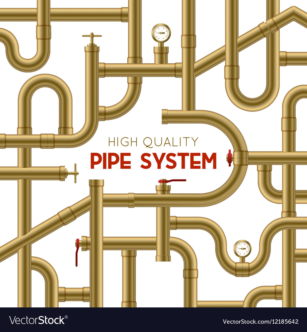 Pipe system background Royalty Free Vector Image