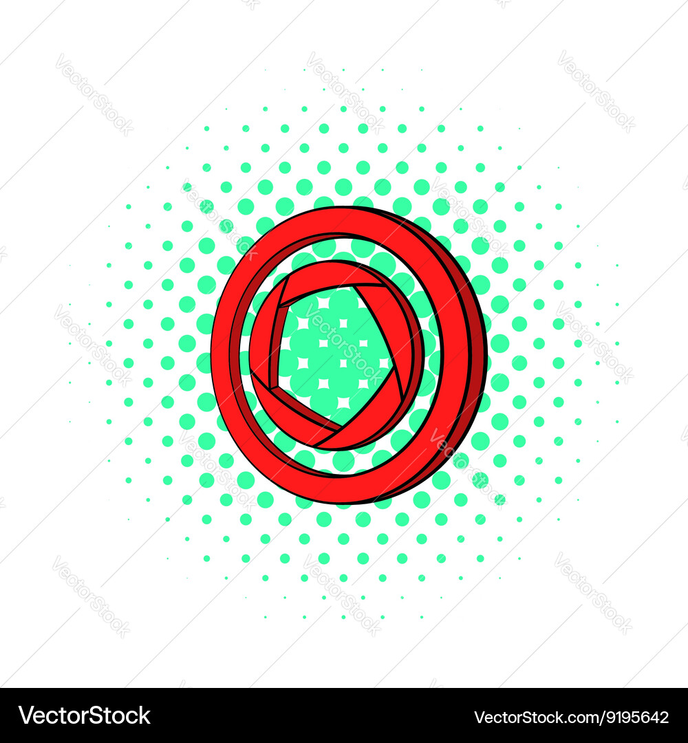 Red camera icon comics style Royalty Free Vector Image