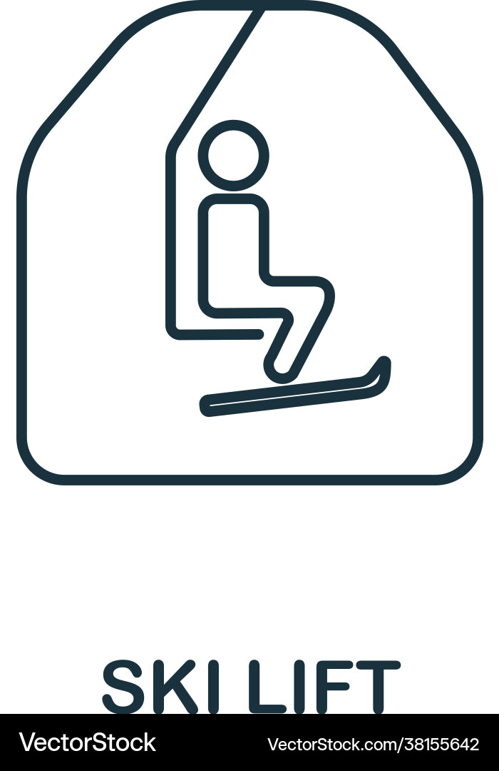 Ski lift icon from winter collection simple line Vector Image
