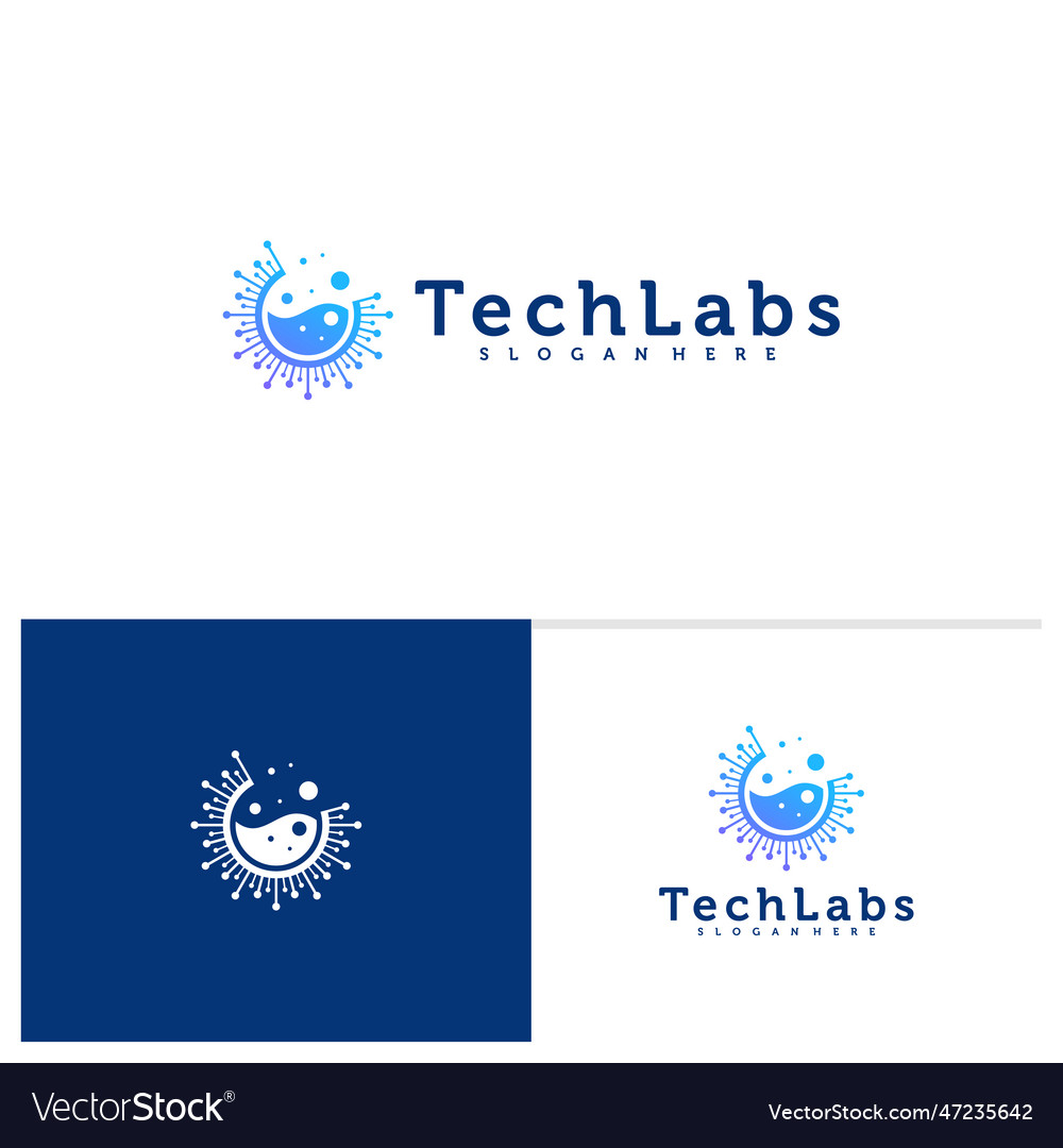 Tech lab logo template creative lab logo design Vector Image