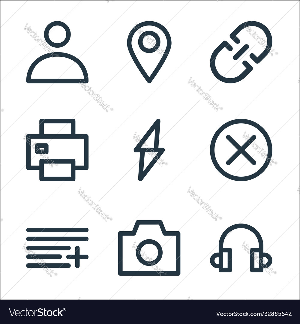 User interface line icons linear set quality line Vector Image