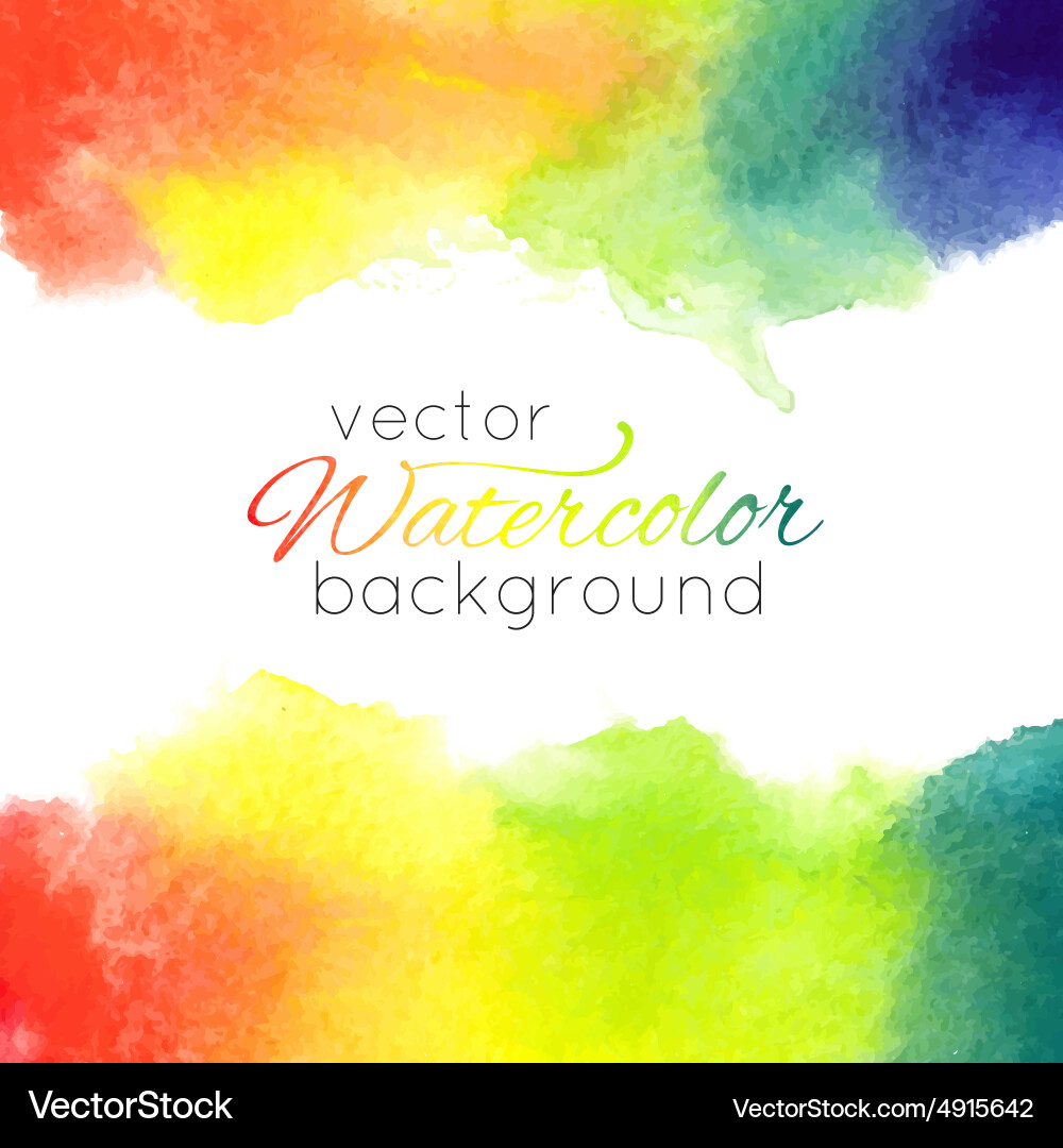 Watercolor hand painted rainbow background Vector Image