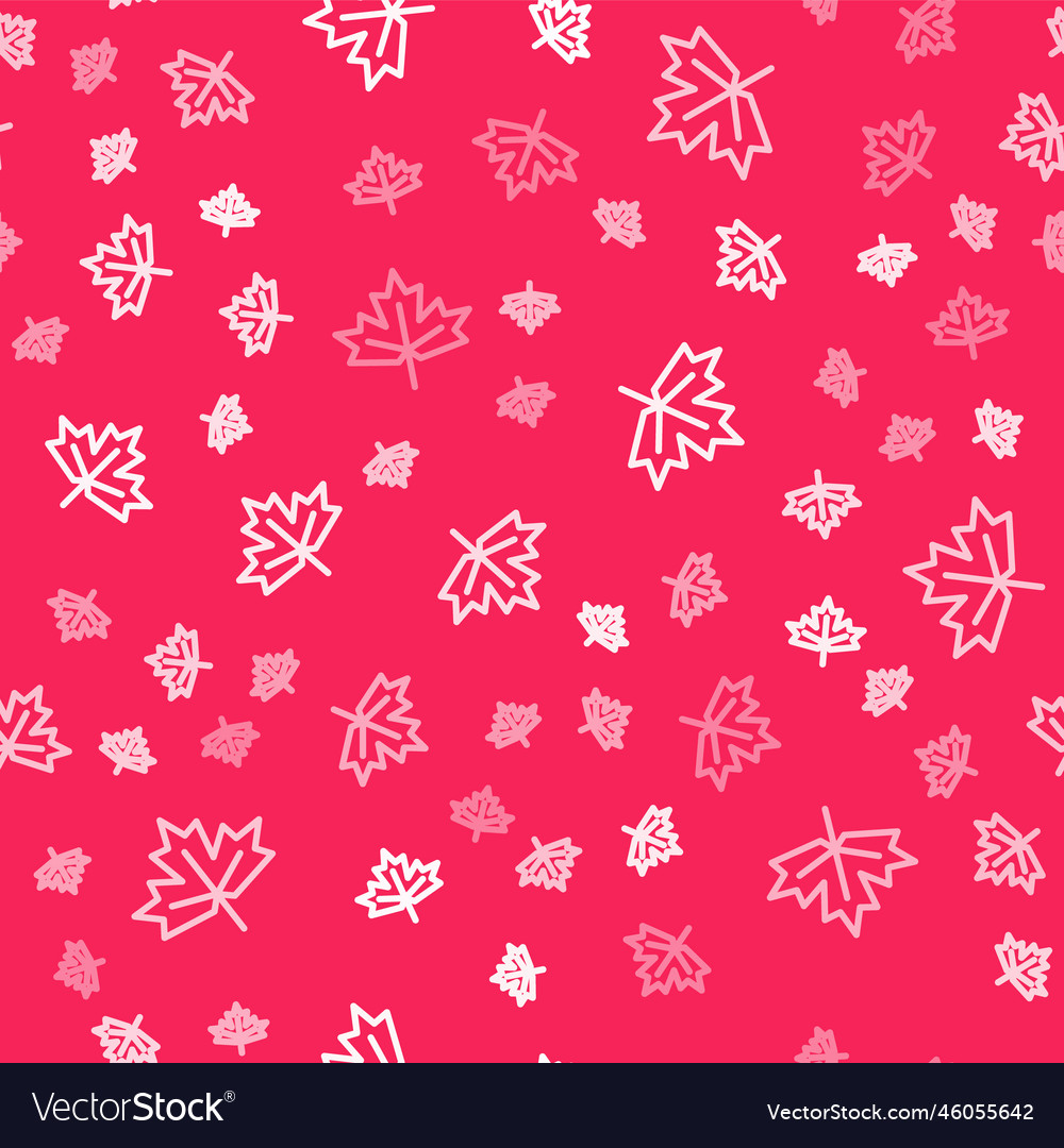 White line canadian maple leaf icon isolated Vector Image