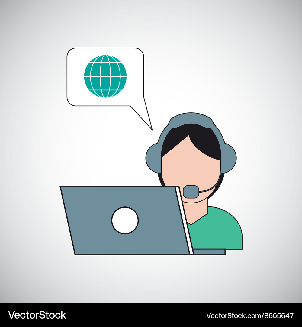 Call center design telemarketing icon support Vector Image