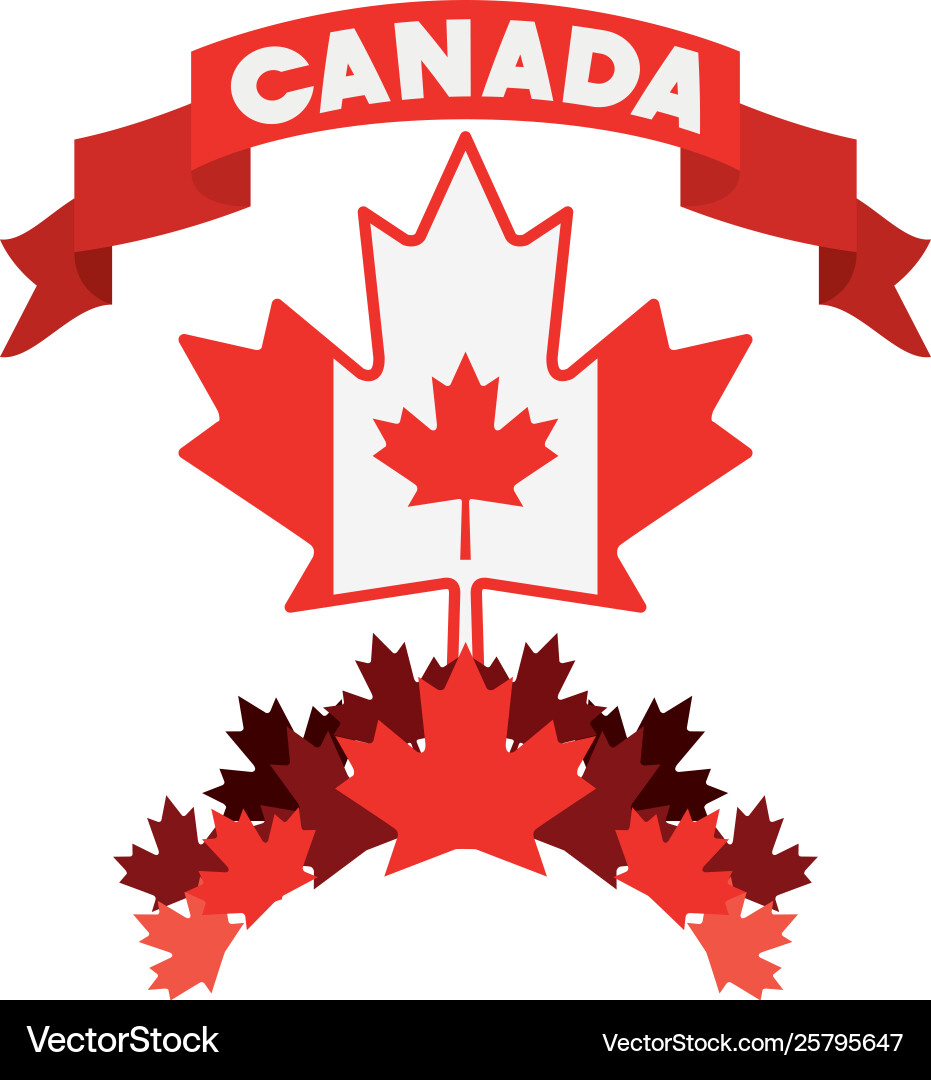 Canada symbol and maple leaf design Royalty Free Vector