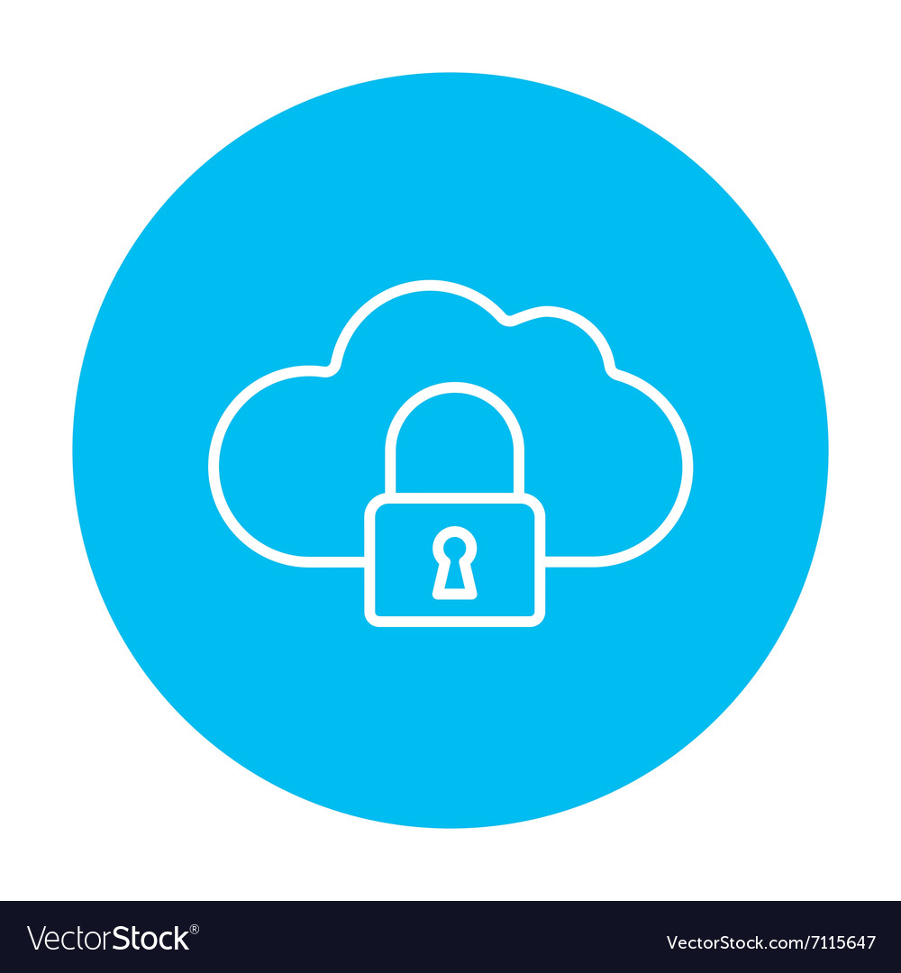 Cloud computing security line icon Royalty Free Vector Image