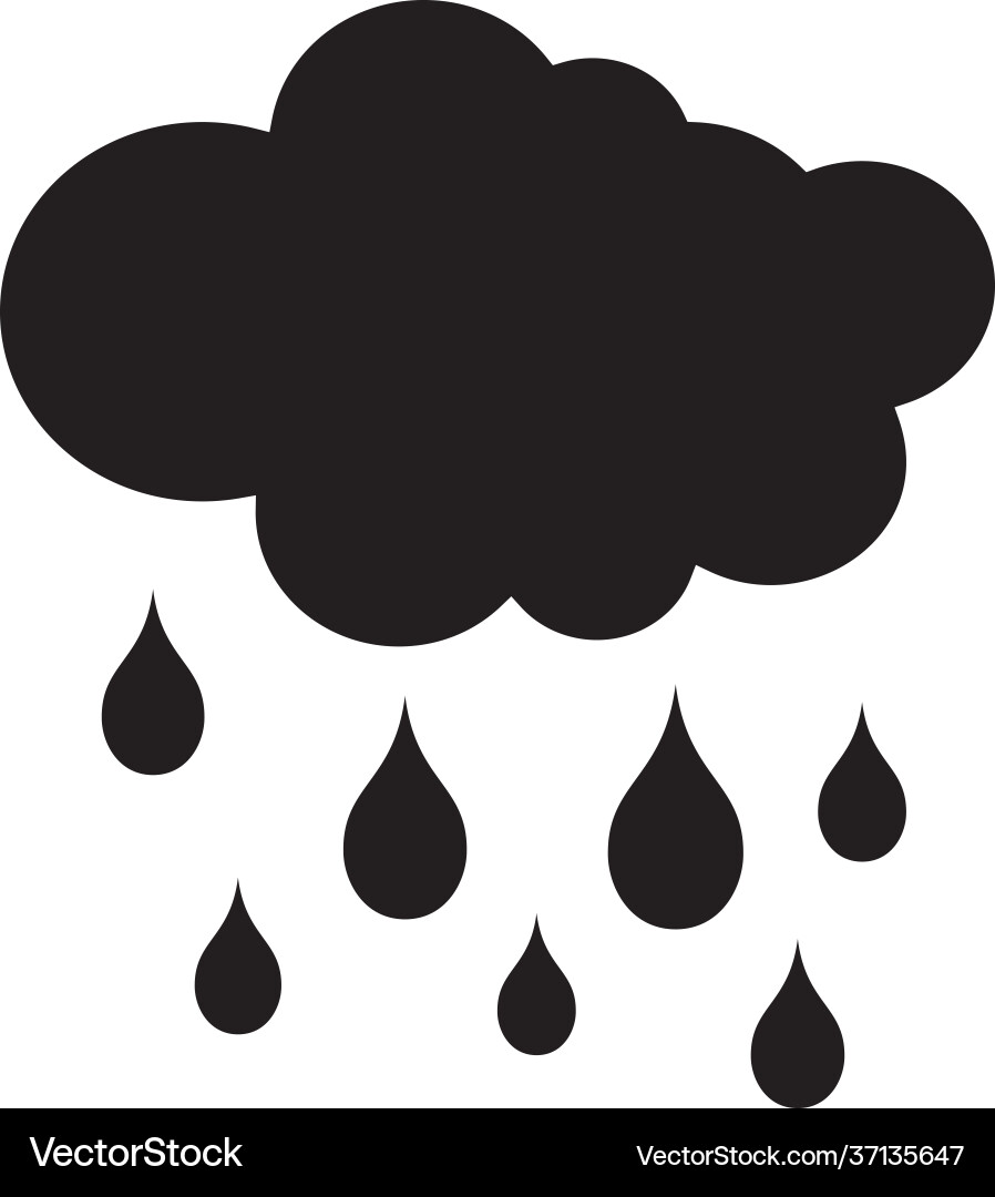 Cloud rain drops Royalty Free Vector Image - VectorStock