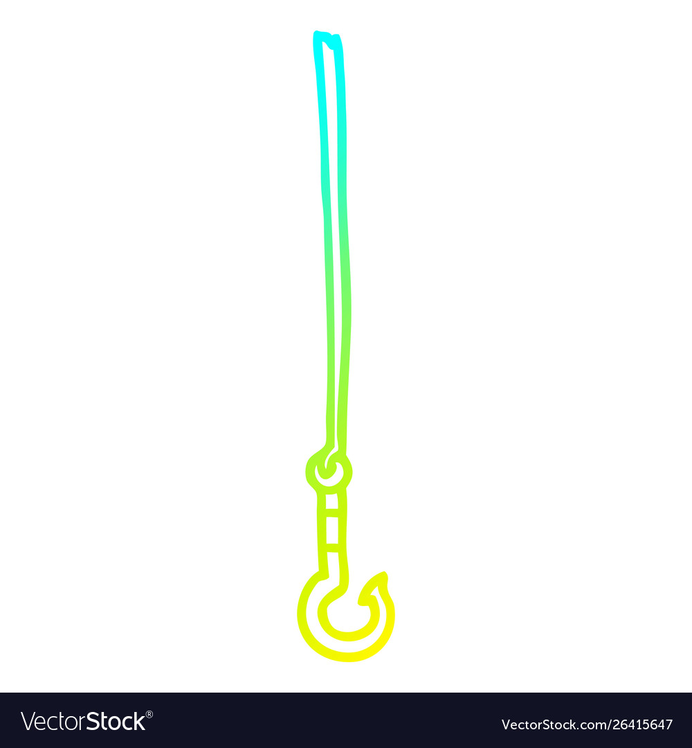 Cold gradient line drawing cartoon fish hook Vector Image Cold gradient line drawing cartoon fish hook Vector Image