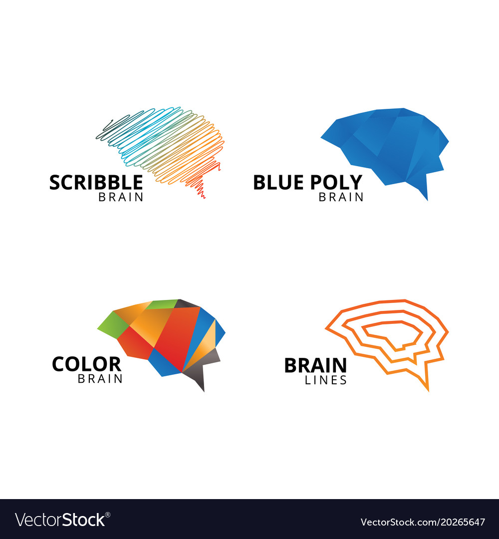 Collection of abstract brain logo template Vector Image