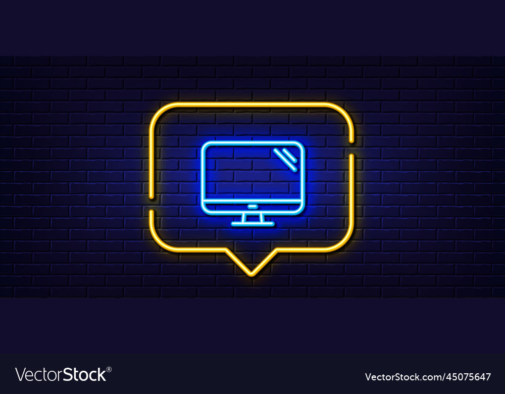 Computer line icon pc component sign monitor Vector Image